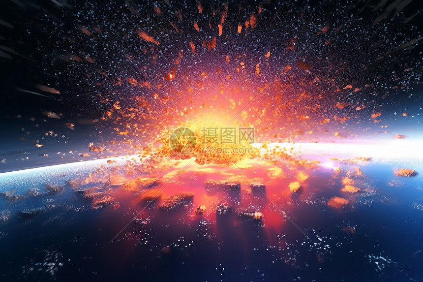 火星撞地球图片素材 正版创意图片600191087 摄图网
