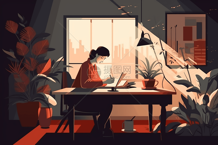 老师批改作业插图插画图片下载-正版图片600192325-摄图网