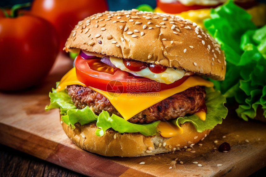 美味的汉堡高清图片下载-正版图片600193843-摄图网