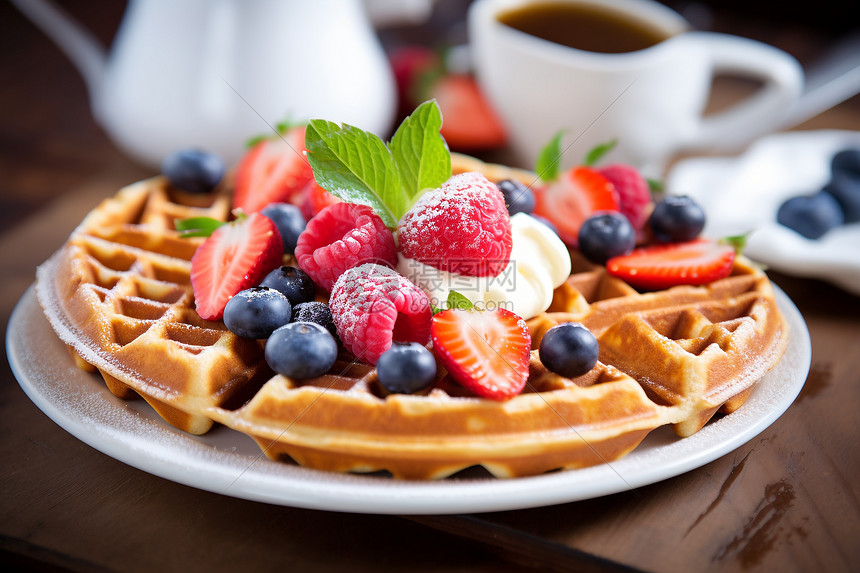 华夫饼的特写镜头高清图片下载-正版图片600198598-摄图网