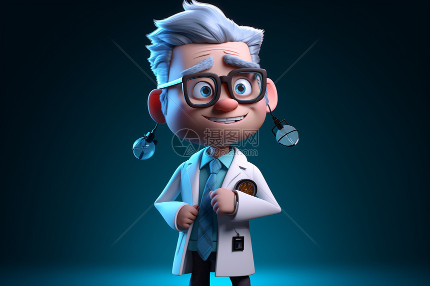 实验研究人员的3D卡通角色插画图片下载-正版图片600203748-摄图网