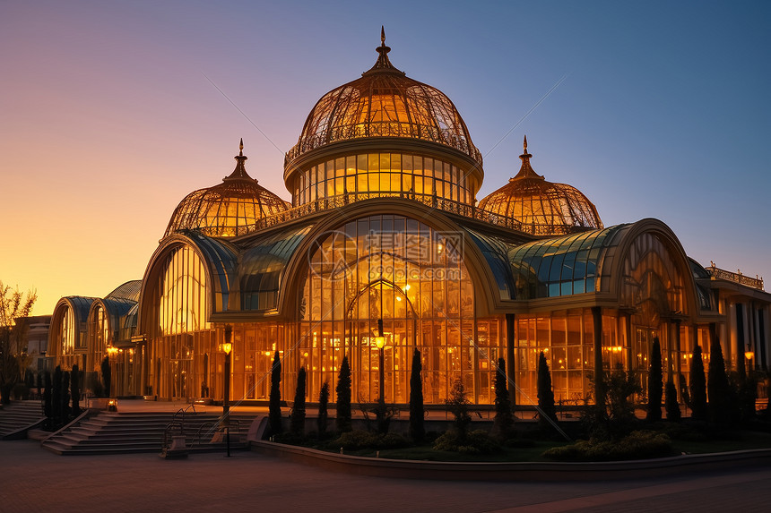 壮丽的全玻璃宫殿景色高清图片下载-正版图片600204359-摄图网