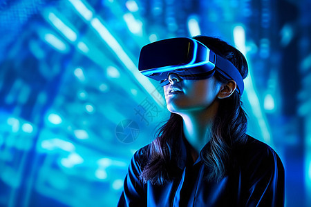 VR眼镜下的科幻世界插画图片下载-正版图片600209352-摄图网