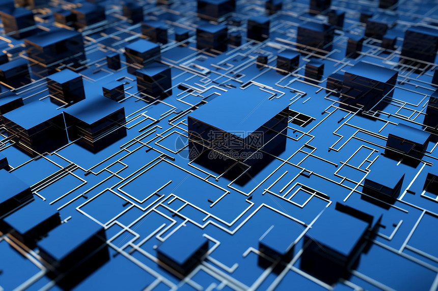 3d芯片线图图片素材-正版创意图片600219157-摄图网