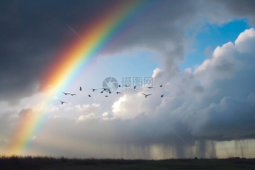 雨后的彩虹高清图片下载-正版图片600220900-摄图网