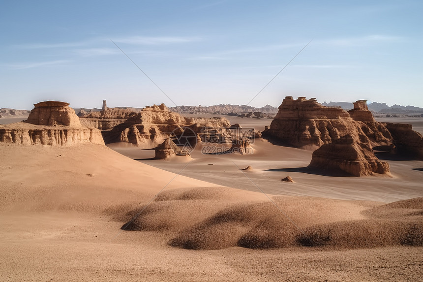 戈壁滩的地形高清图片下载-正版图片600221159-摄图网
