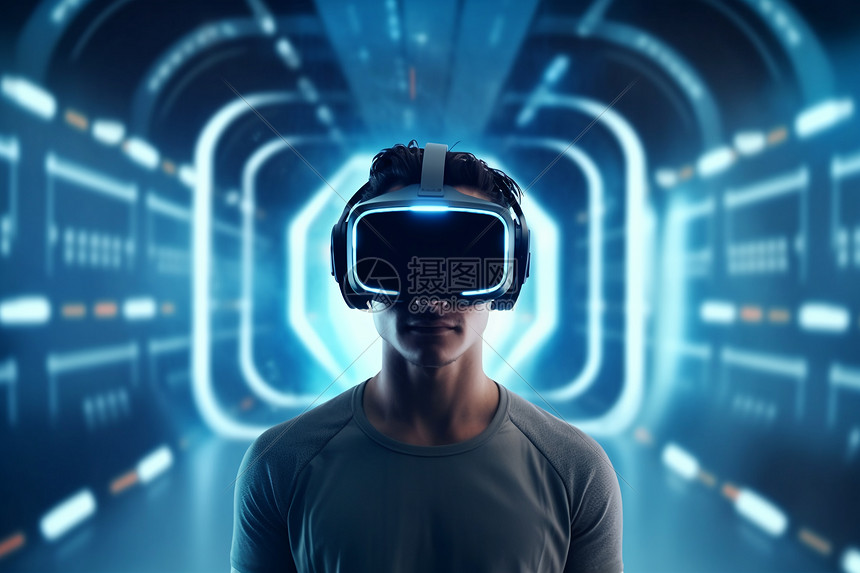 VR虚拟场景技术图片素材-正版创意图片600222396-摄图网