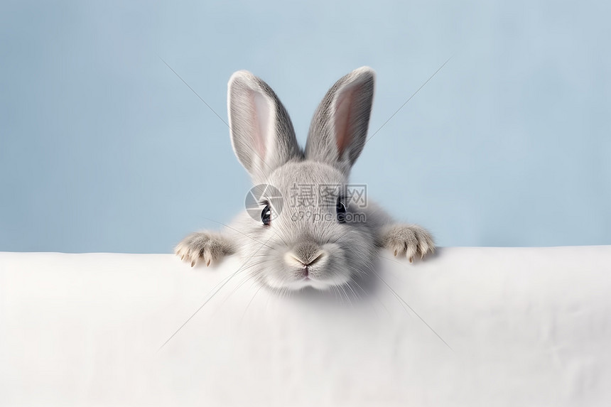 灰色的小兔子高清图片下载-正版图片600222820-摄图网