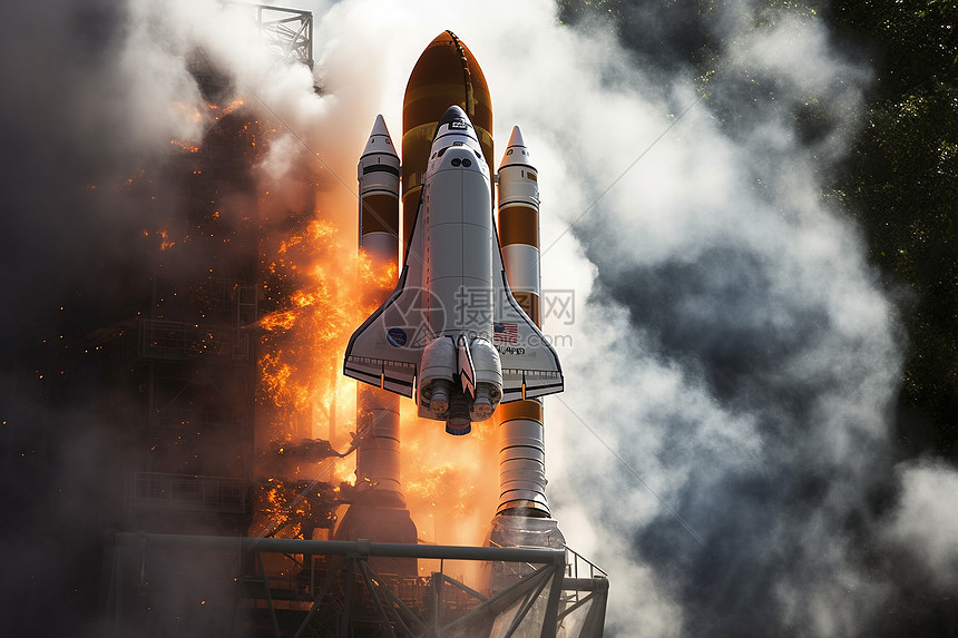 航天飞机发射瞬间图片素材-正版创意图片600223856-摄图网