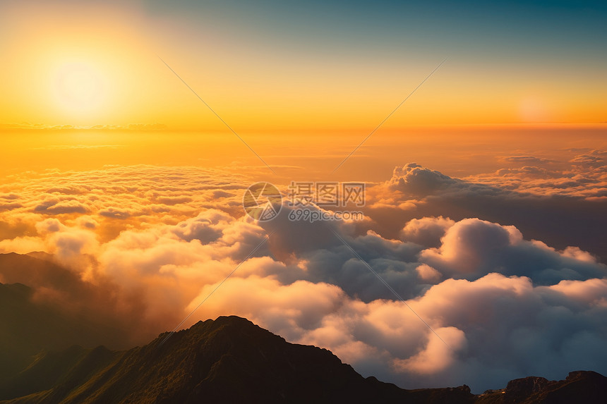 日落下的云海高清图片下载-正版图片600230785-摄图网