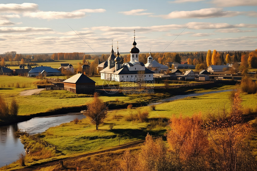 俄罗斯的乡村景象高清图片下载-正版图片600231963-摄图网