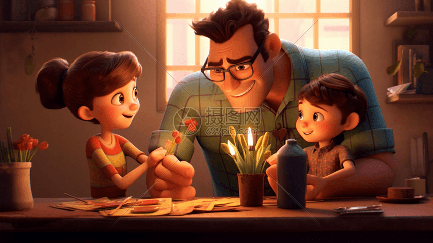 卡通的亲子形象插画图片下载-正版图片600235909-摄图网