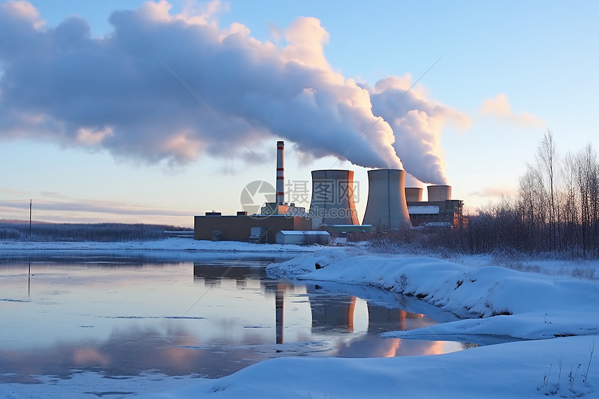 发电厂的大烟囱高清图片下载-正版图片600239352-摄图网