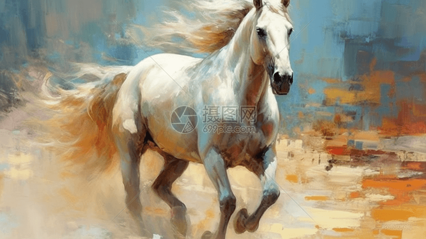 油画风格的马插画图片下载-正版图片600242048-摄图网
