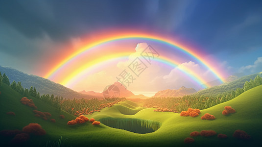 雨后彩虹卡通图片_雨后彩虹卡通素材图片大全_摄图网