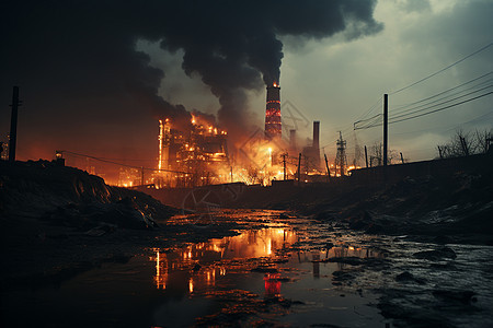 工厂的工业烟囱高清图片下载-正版图片600239571-摄图网