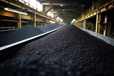 传送带上运输的煤炭高清图片下载-正版图片600249000-摄图网