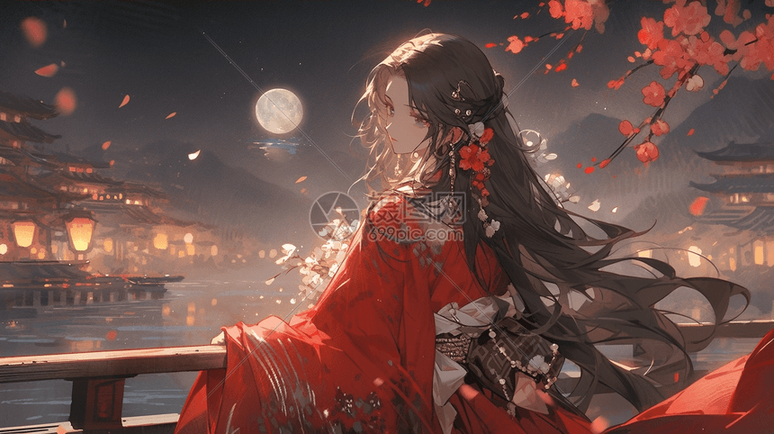 古风美女插画图片下载-正版图片600250362-摄图网