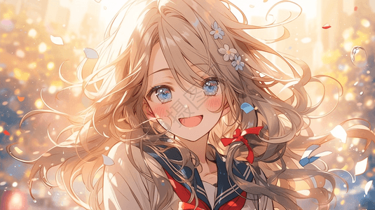 唯美的二次元美少女插画图片下载-正版图片600250583-摄图网