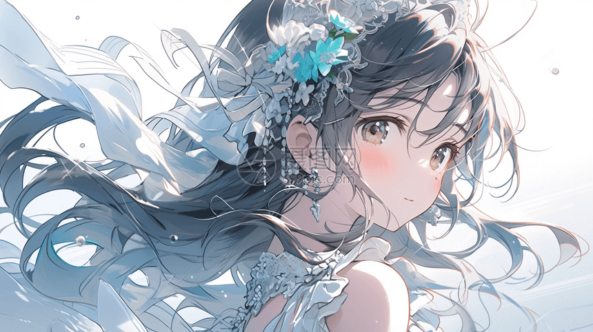 可爱的漫画美少女插画图片下载-正版图片600250567-摄图网