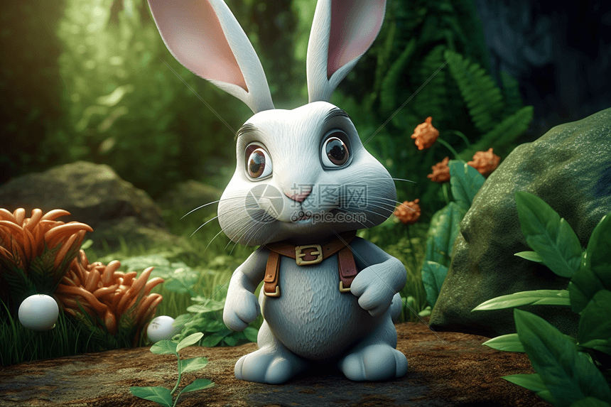 经典的卡通兔子角色图片素材-正版创意图片600251877-摄图网