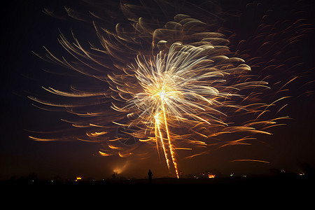 绚烂的烟花照亮了黑夜高清图片下载-正版图片600261107-摄图网