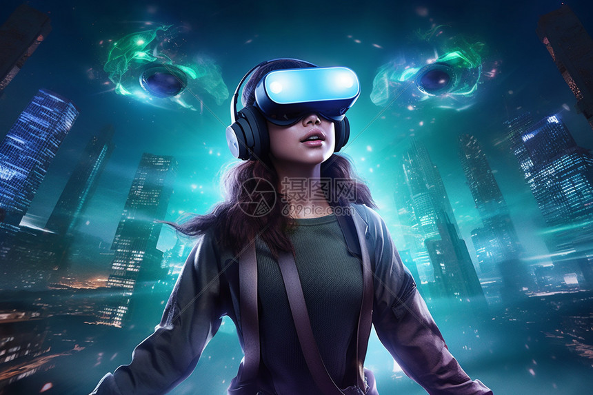 迷人的VR技术图片素材-正版创意图片600262834-摄图网