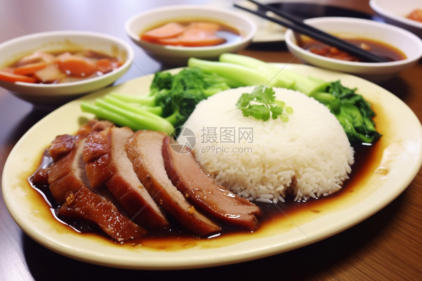 新鲜美味的叉烧饭高清图片下载-正版图片600262986-摄图网