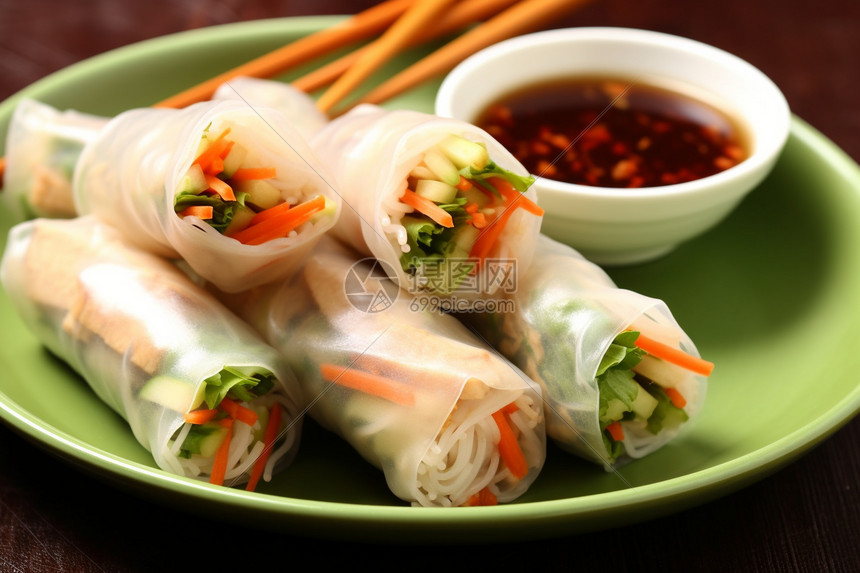 美味健康的越南春卷高清图片下载-正版图片600264300-摄图网