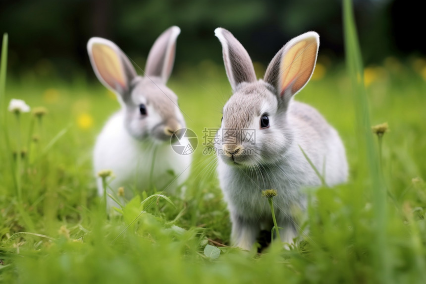 灰色兔子高清图片下载-正版图片600265767-摄图网