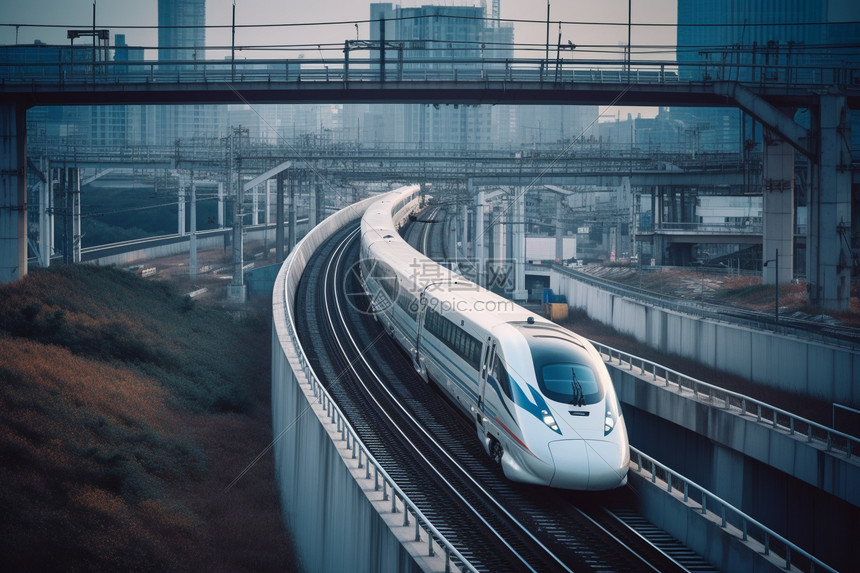 城市中的铁路高铁高清图片下载-正版图片600268349-摄图网