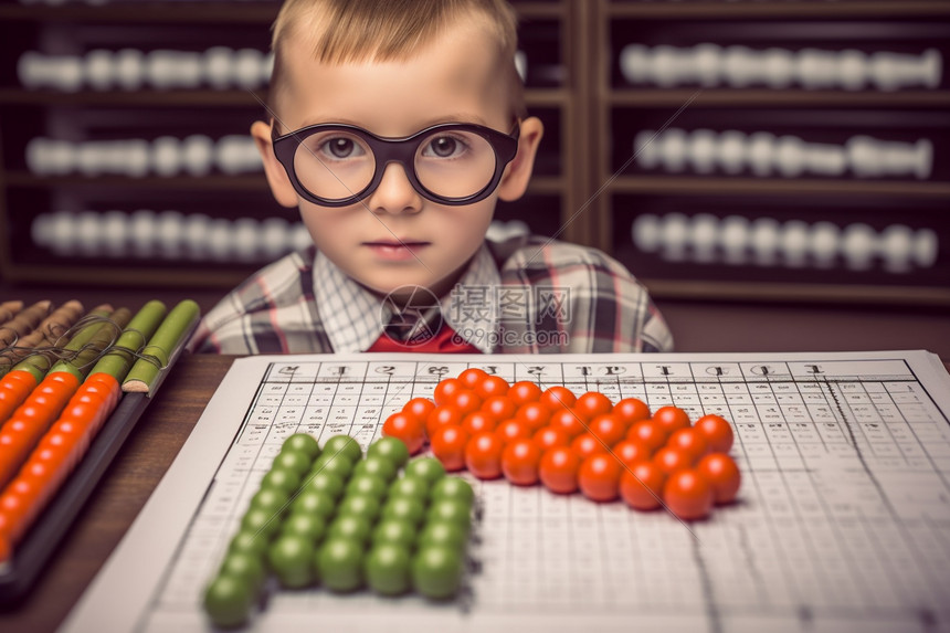 小孩学习数学高清图片下载-正版图片600269858-摄图网