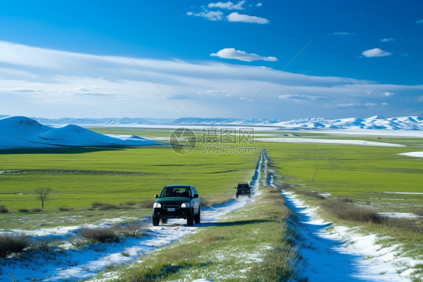 坝上草原汽车高清图片下载-正版图片600271073-摄图网