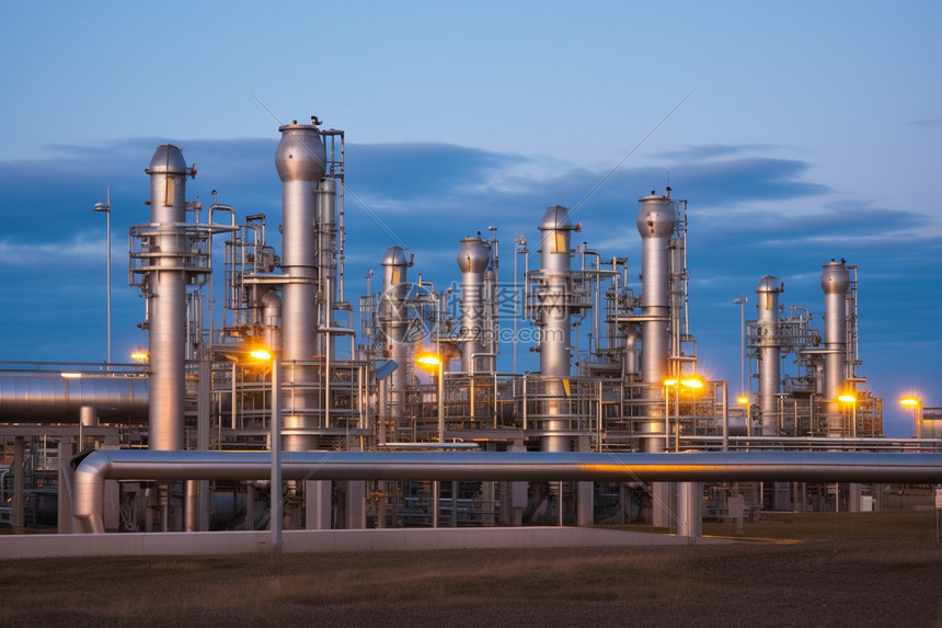 日落后的天然气工厂高清图片下载-正版图片600271865-摄图网