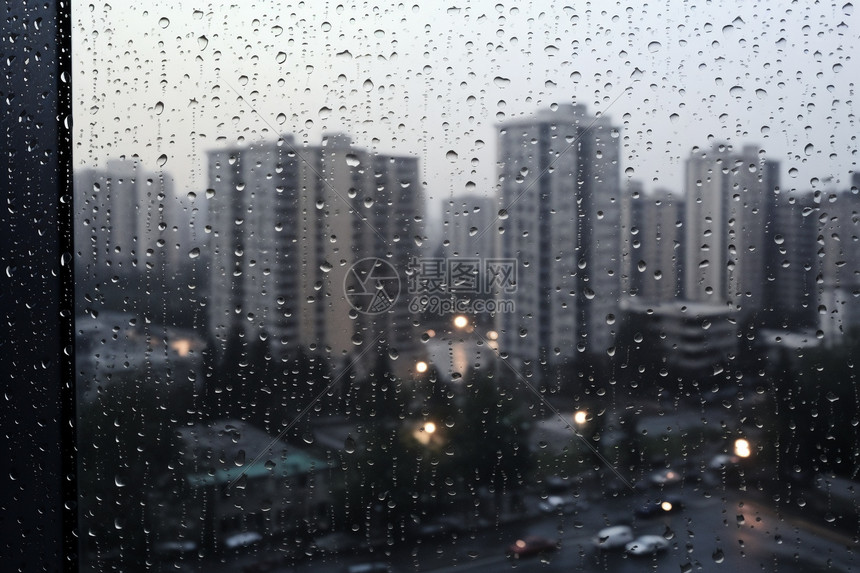 玻璃窗上的雨水高清图片下载-正版图片600272900-摄图网