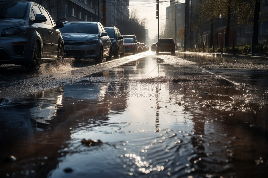 积水路面高清图片下载-正版图片600274930-摄图网