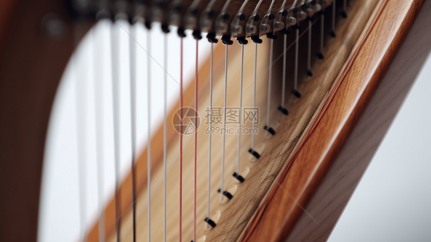 竖琴琴弦特写高清图片下载-正版图片600275597-摄图网