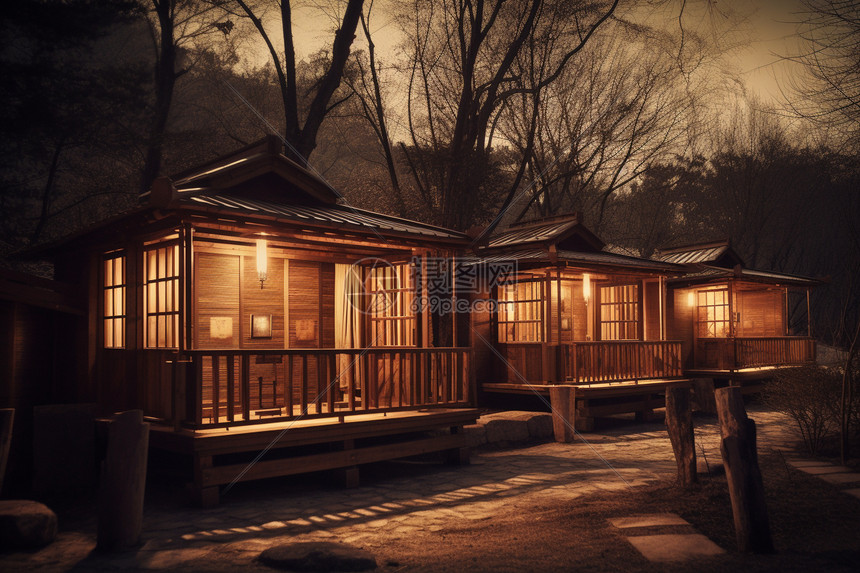 乡村木质茶馆景观高清图片下载-正版图片600280063-摄图网