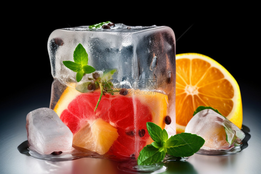 冷冻的水果冰块高清图片下载-正版图片600283871-摄图网