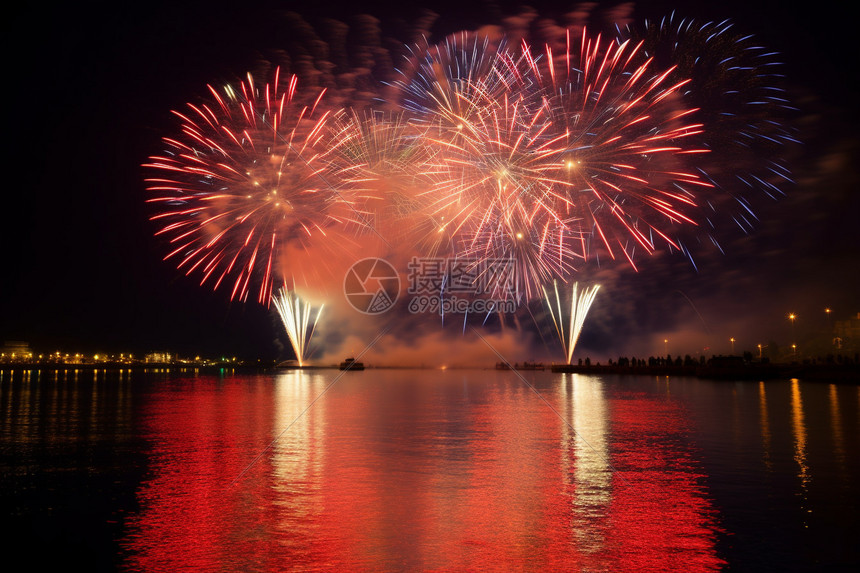 红色的烟花高清图片下载-正版图片600293155-摄图网