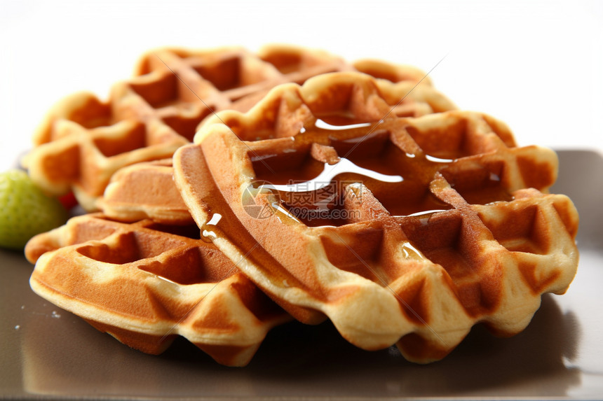 早餐烘烤的华夫饼高清图片下载-正版图片600294535-摄图网