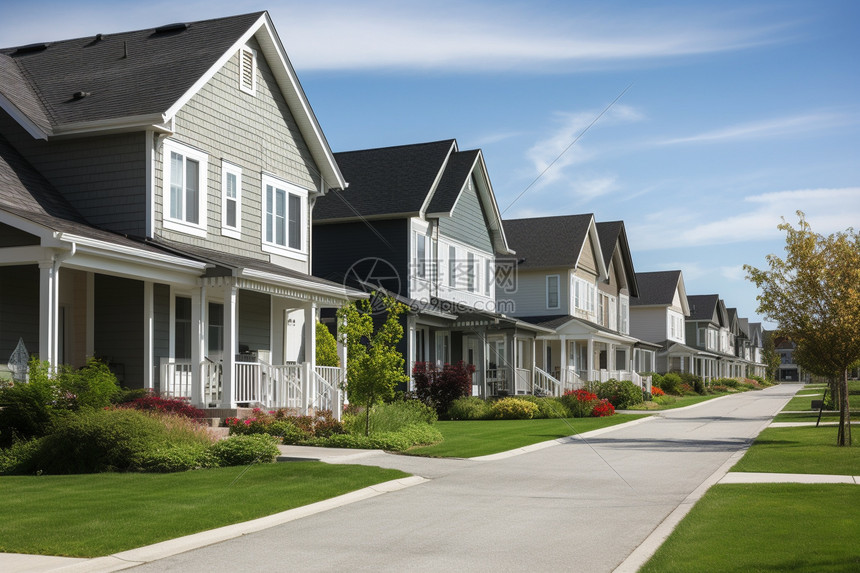 夏季的欧洲别墅区街道高清图片下载-正版图片600302795-摄图网