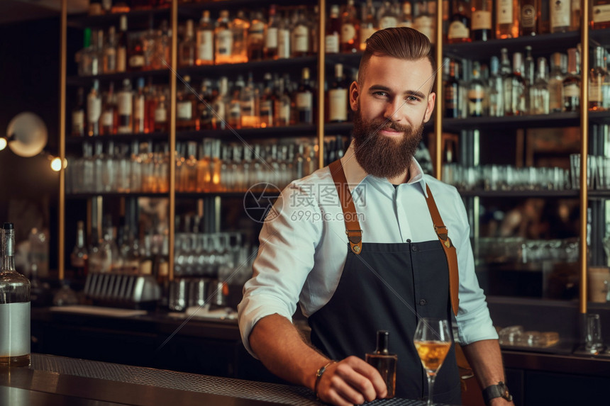 酒吧的帅气调酒师高清图片下载-正版图片600303791-摄图网