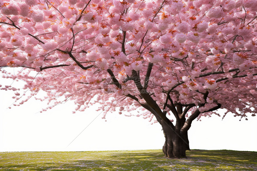 一棵大桃花树图片素材-正版创意图片600309484-摄图网