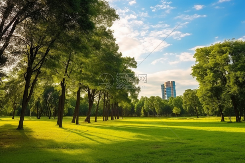 城市公园郁郁葱葱的草地高清图片下载-正版图片600318133-摄图网