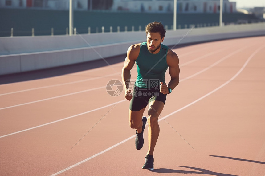 操场上跑步的运动员高清图片下载-正版图片600318911-摄图网