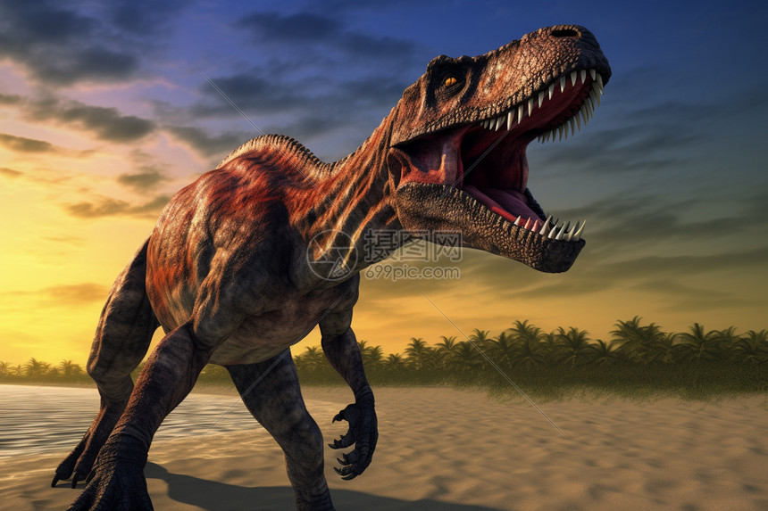 凶猛的霸王龙插画图片下载-正版图片600322455-摄图网