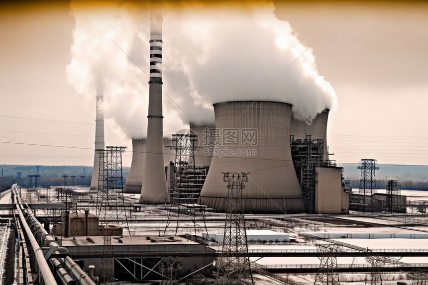 石油厂的大烟囱高清图片下载-正版图片600327307-摄图网