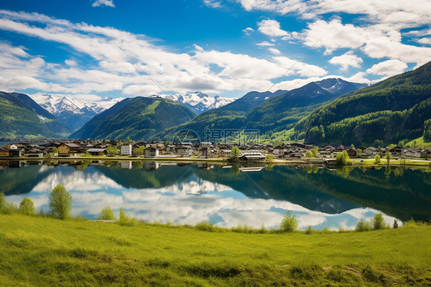 有山有水的欧洲景点高清图片下载-正版图片600339729-摄图网