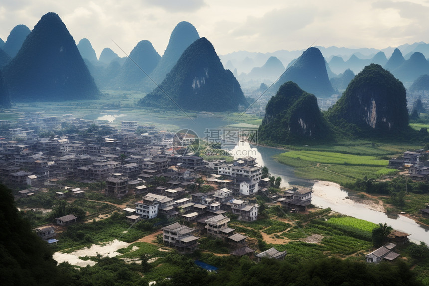 江山如画的自然景色高清图片下载-正版图片600339844-摄图网